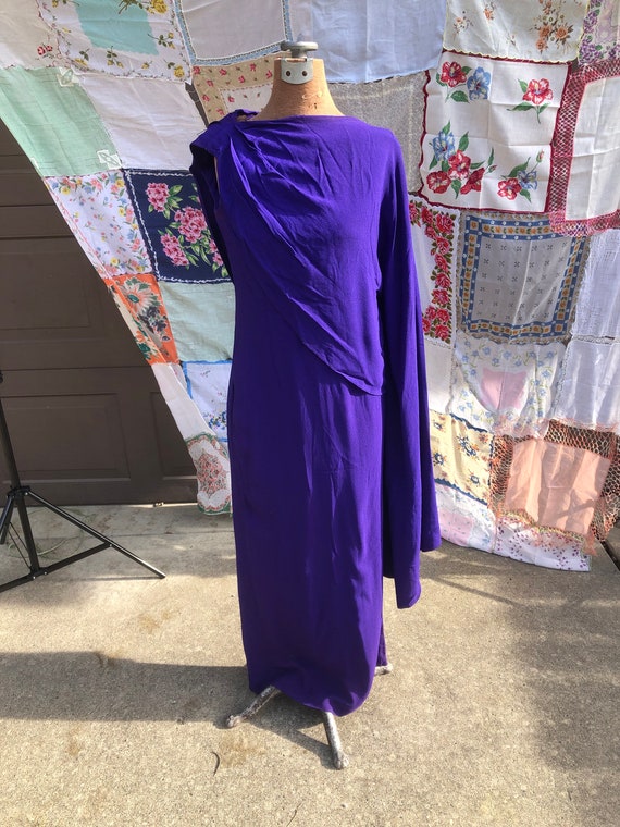 80s purple Asymmetrical Wing dress - Gem