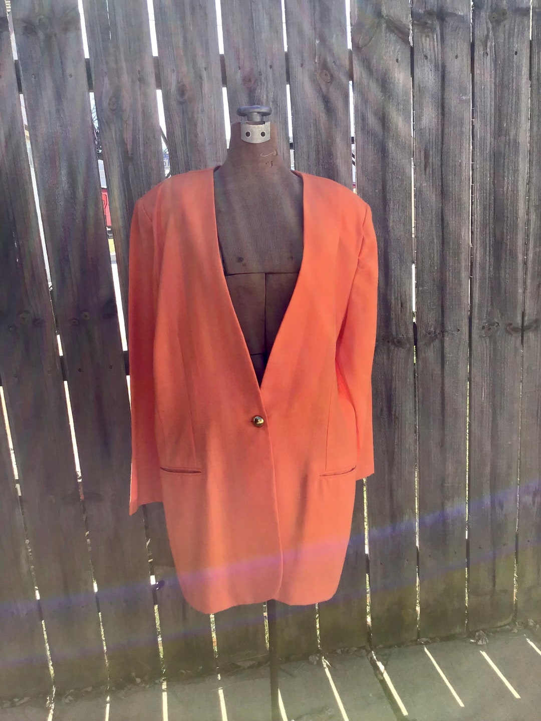 Vintage Bright Orange Shoulder Pad Blazer - Etsy