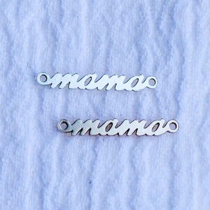Mama Gold Filled Connector Charm, Mama Sterling Silver Connector Charm ...