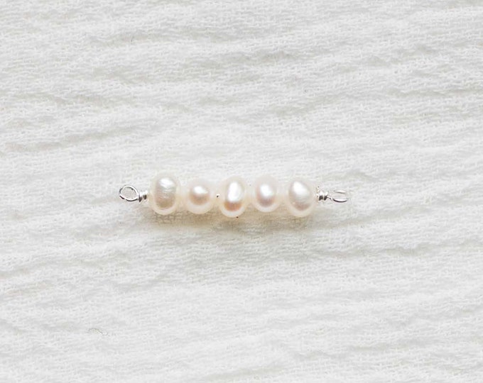 Pearl Connector, Sterling Silver, 18k Gold Plated, 5 Freshwater Pearl ...