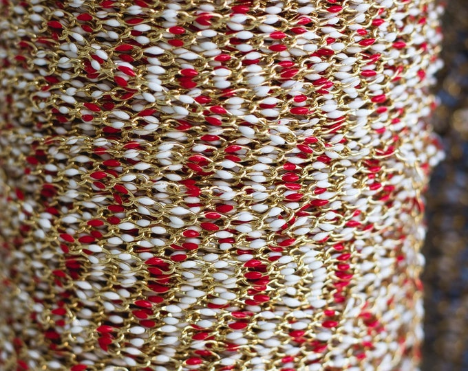 Pink Multi Color Enamel Chain, Multi Color Chain, Permanent Jewelry ...