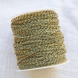 Sage Green Enamel Chain, Colored Chain, Footage Chain, Unfinished Chain ...