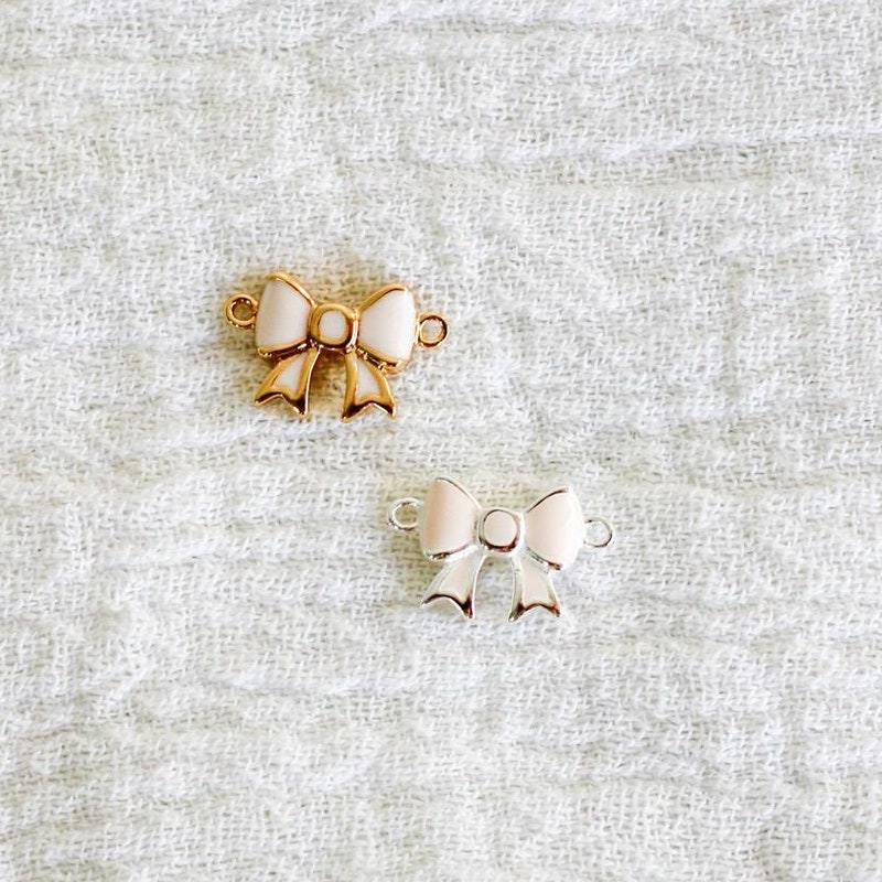 Pink Bow Charm Sterling - Etsy