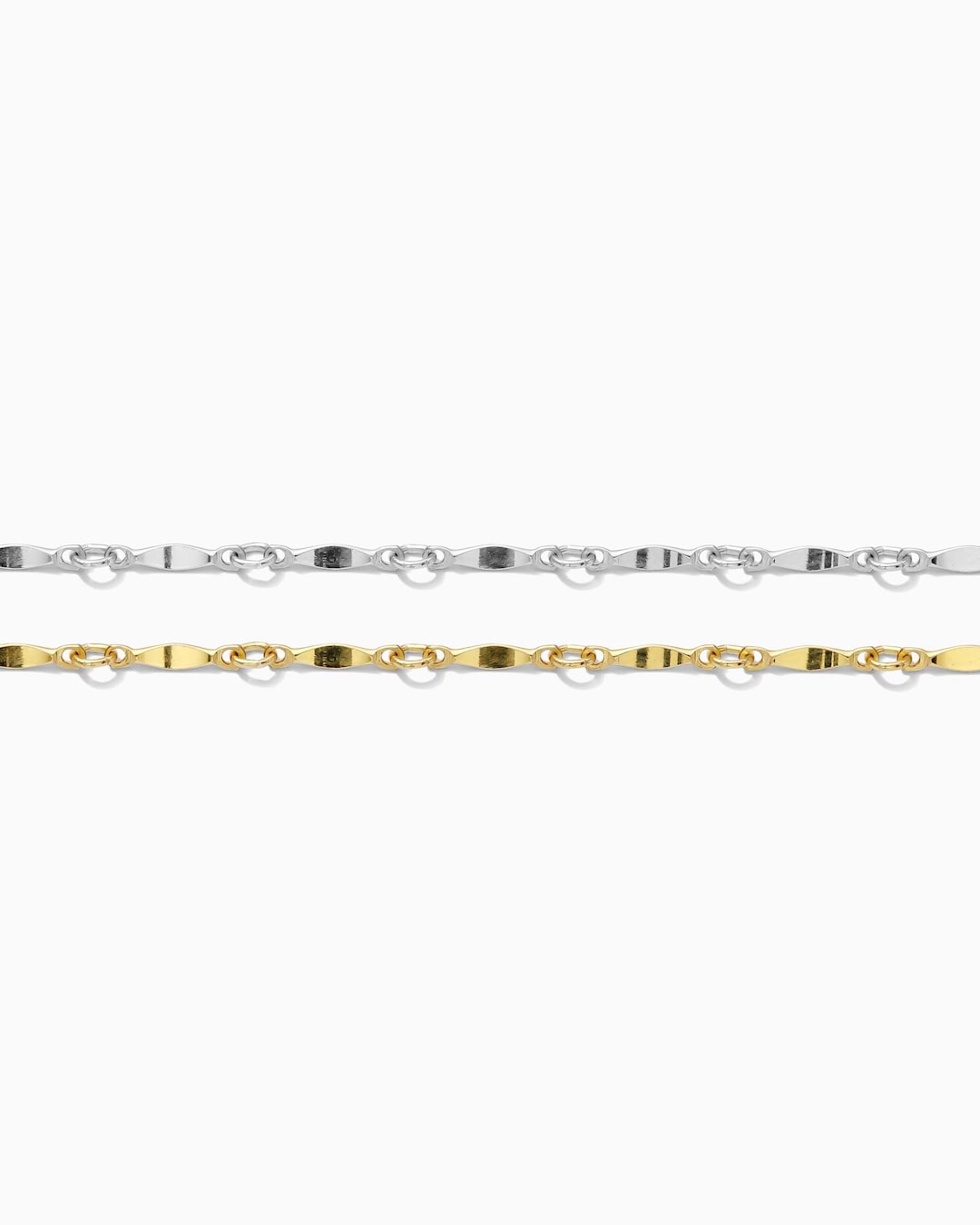 1.7mm Dapped Bar Chain, 14k Gold Filled, Sterling Silver, Permanent ...