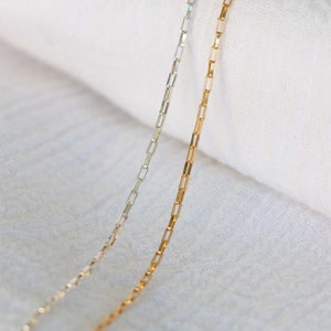 1.25mm Open Box Chain, 14k Gold Filled, Sterling Silver, Permanent ...