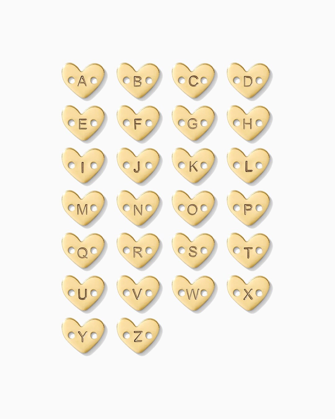 6x7mm Letter Heart Gold Filled Connector, Sterling Silver, Rose Gold ...