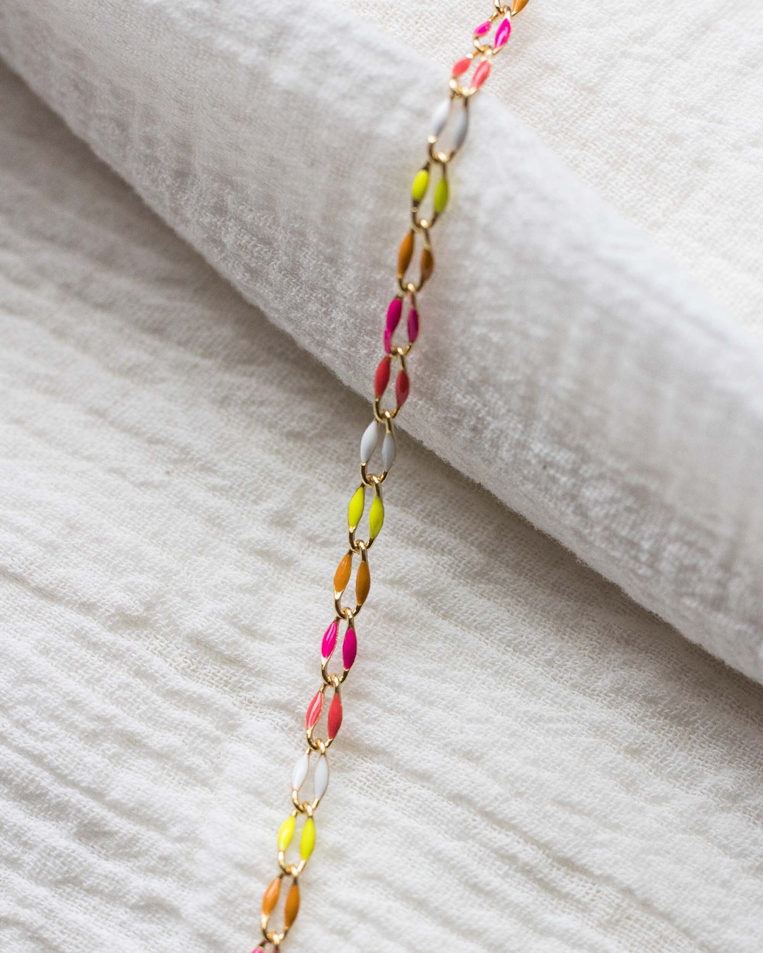 Enamel Chain, Multi Color Chain, Permanent Jewelry Bulk Enamel Chain ...