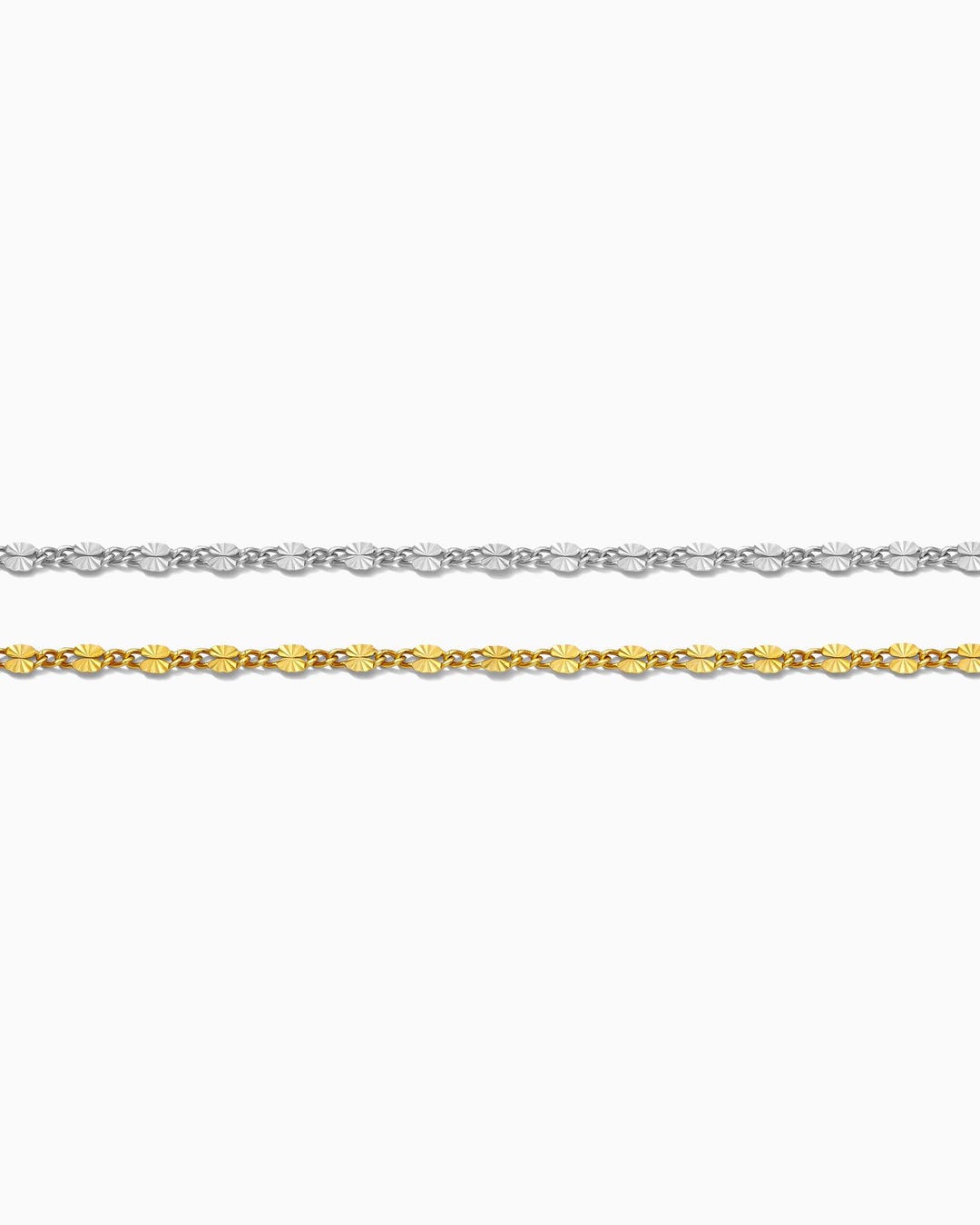 2.1mm Patterned Long & Short Chain, 14k Gold Filled, Sterling Silver ...