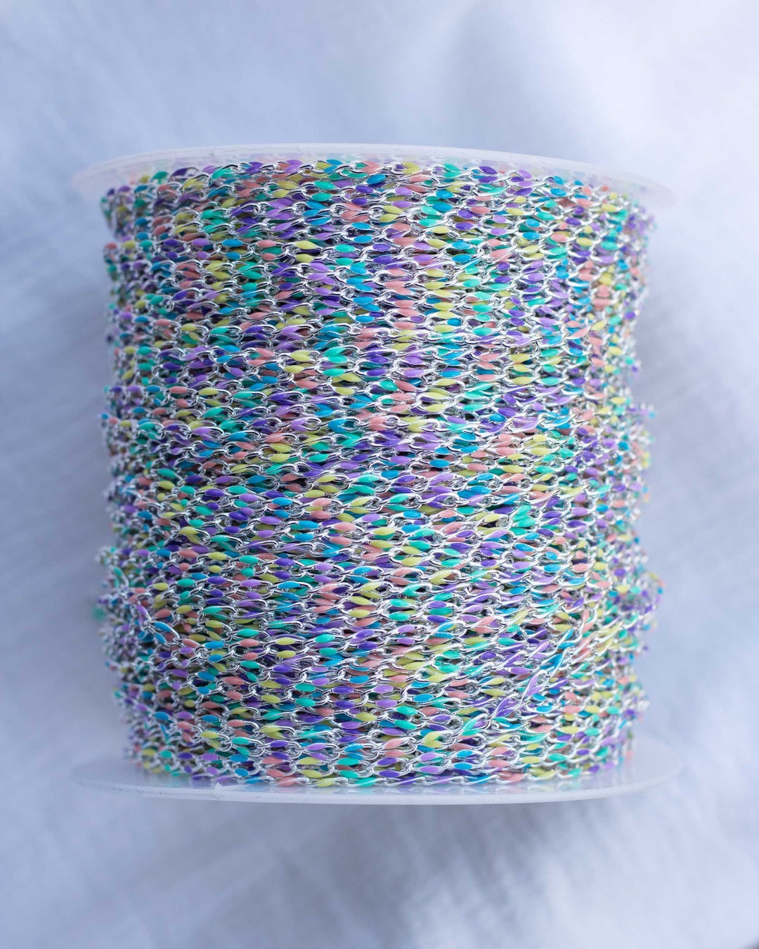 Sweethearts Valentine's Day Enamel Chain, Silver Plated, Multi Color ...