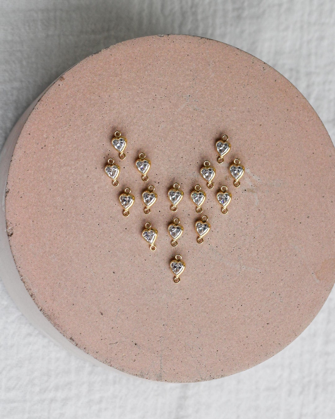 4mm Heart Bezel Connector, Gold Filled, Wholesale Connector, Bulk Heart ...