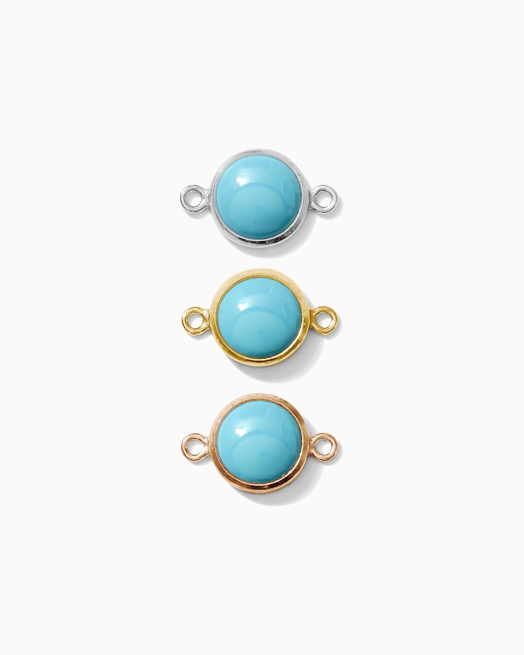 6mm Turquoise Connector, Sterling Silver, Gold Filled, Rose Gold Filled ...