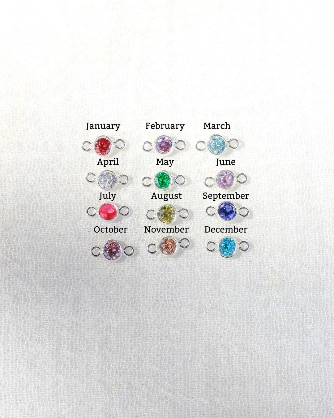 3mm Birthstone Connector, Sterling Silver, Wholesale Birthstone ...