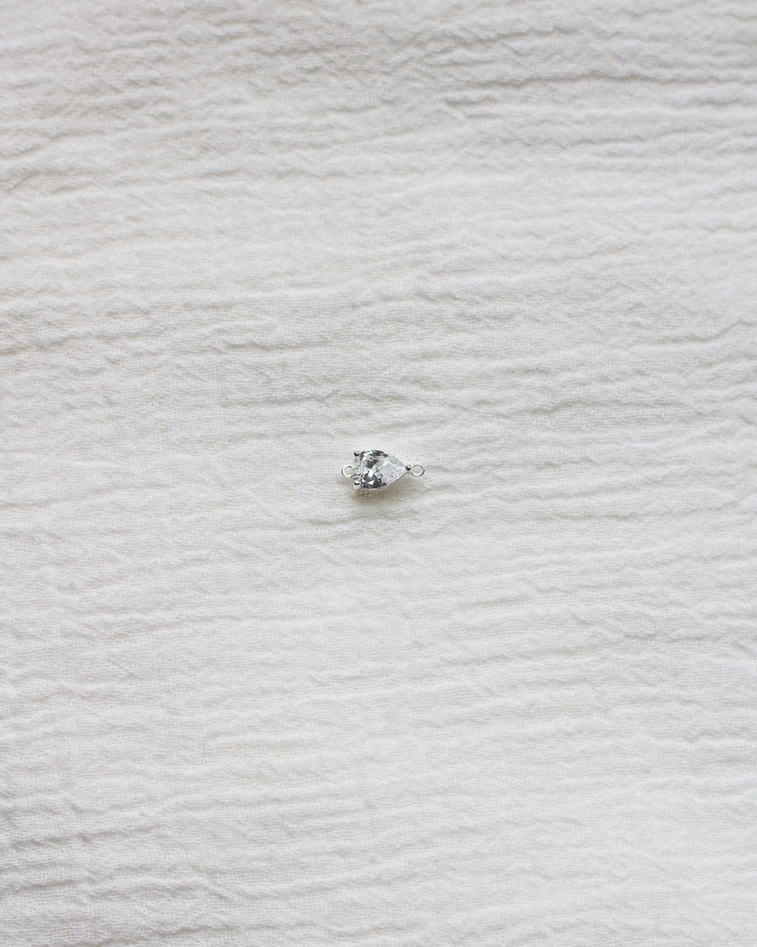 Teardrop Solitaire CZ Connector, Sterling Silver, 18k Gold Plated, Bulk ...