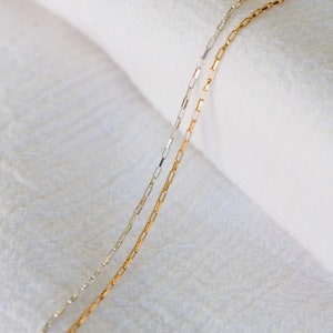 1.25mm Open Box Chain, 14k Gold Filled, Sterling Silver, Permanent ...