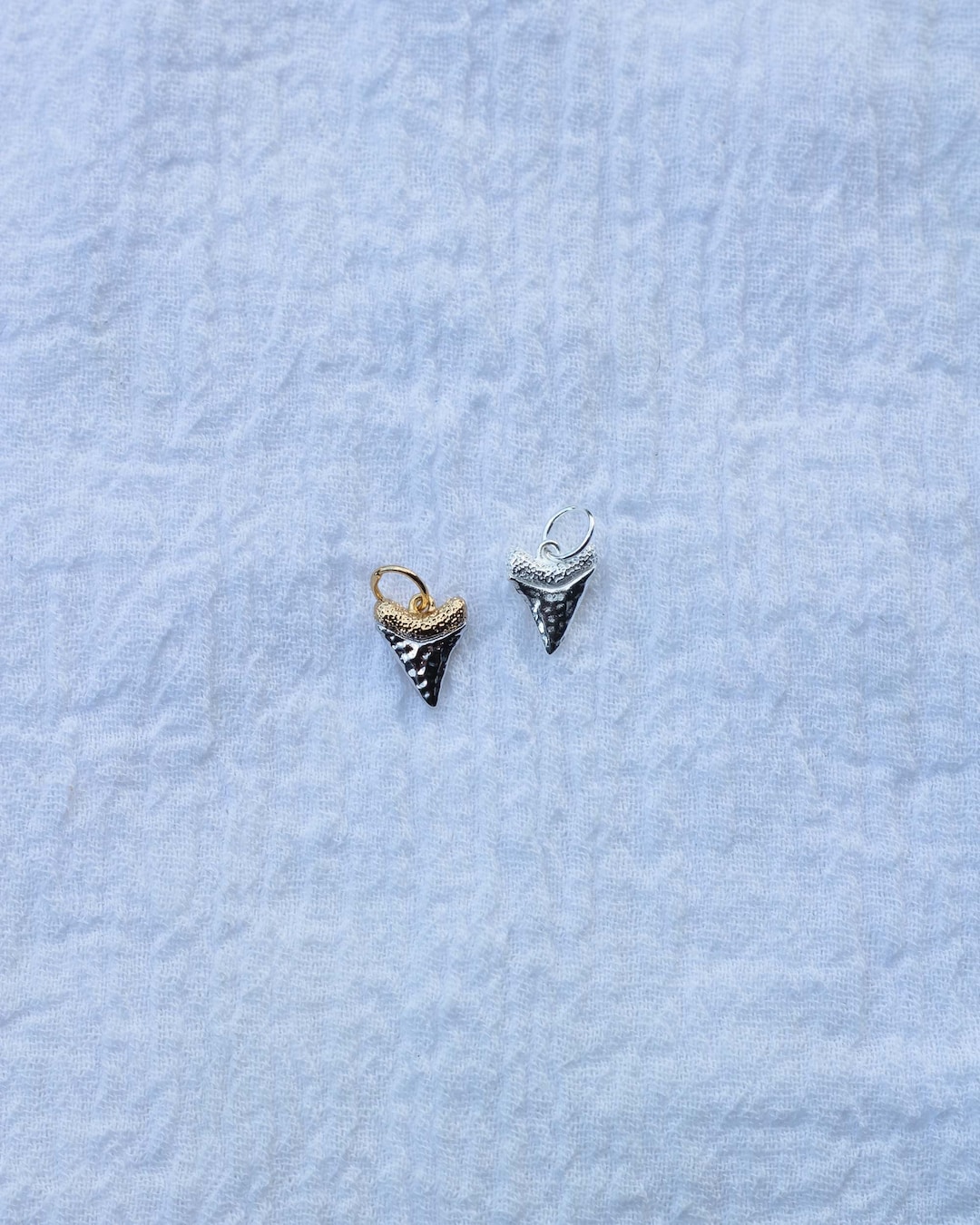 Shark Tooth Charm, .925 Sterling Shark Tooth Charm, 18k Gold Plated ...