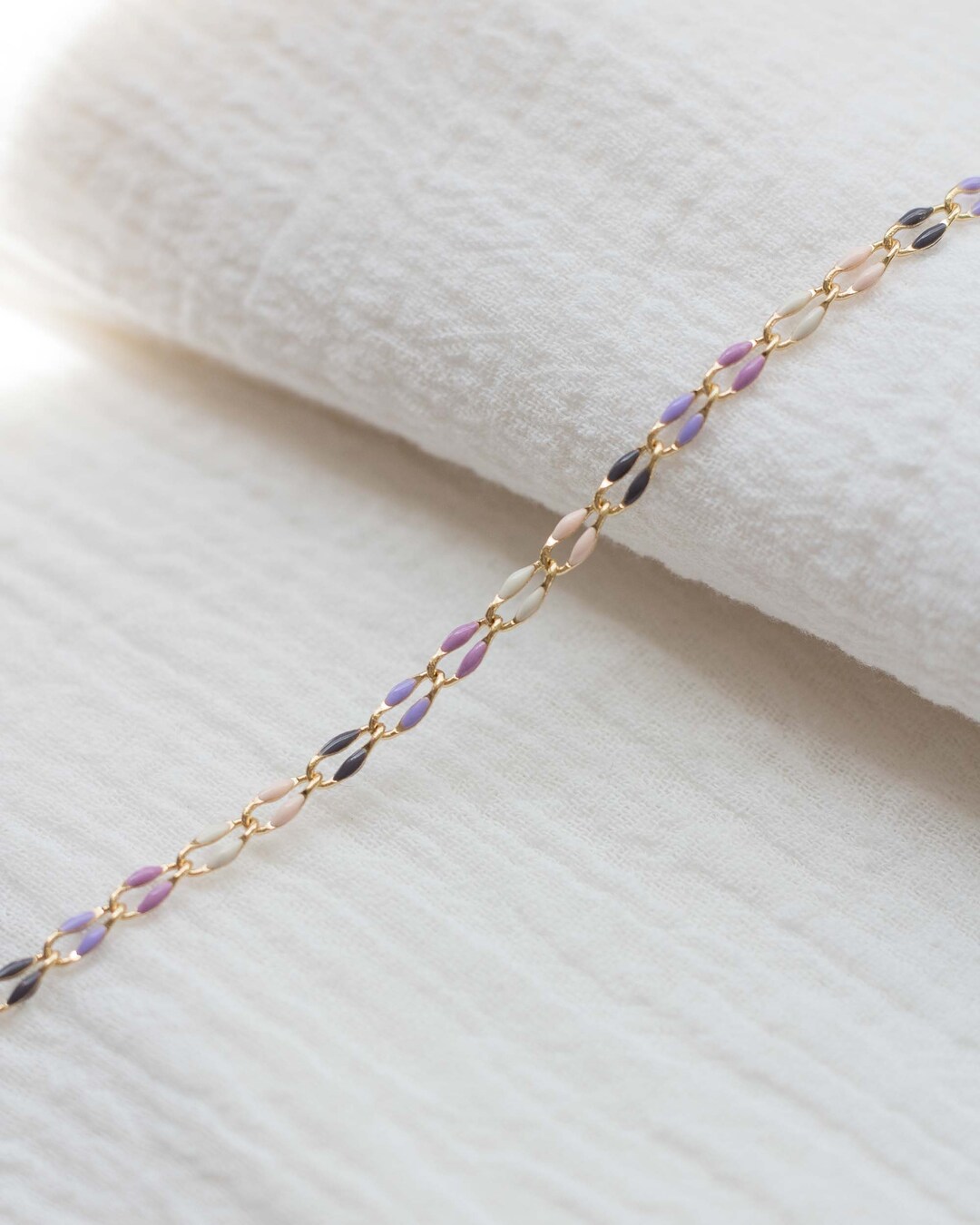 Enamel Chain, Multi Color Chain, Permanent Jewelry Bulk Enamel Chain ...