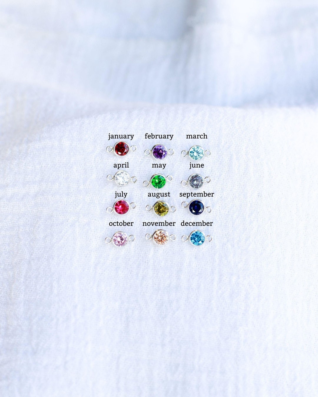 4mm Birthstone Connector, 925 Sterling Silver, 14k Gold Filled ...