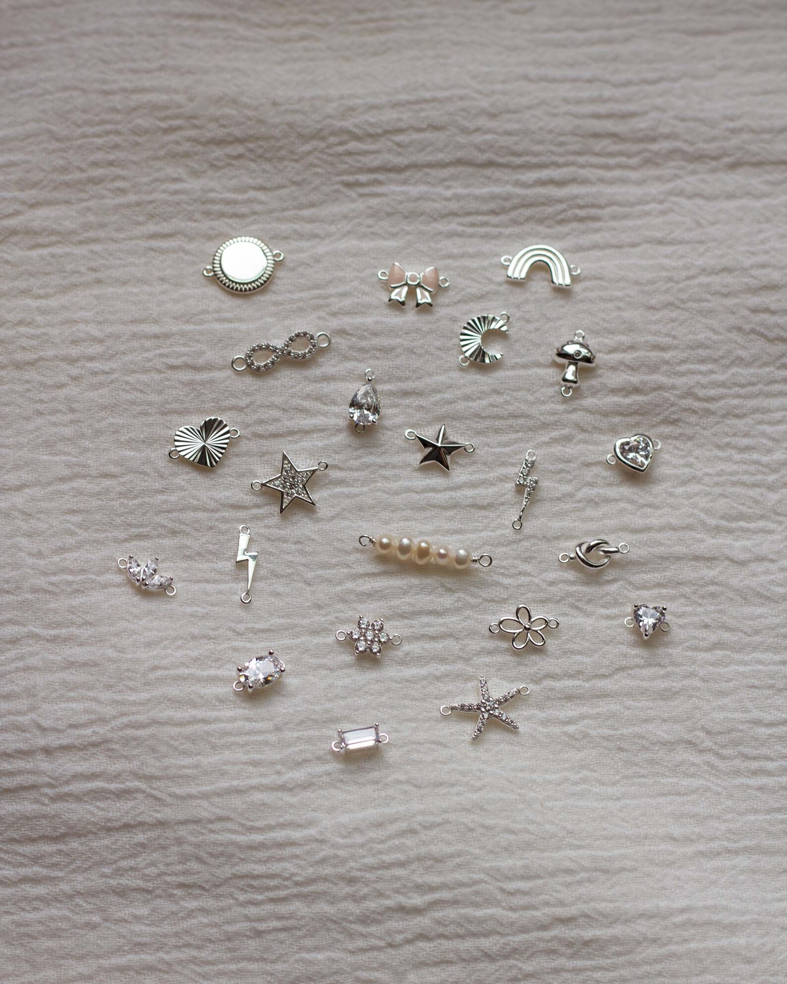Fluted Heart Connector, Sterling Silver, 18k Gold Plated, Bulk ...