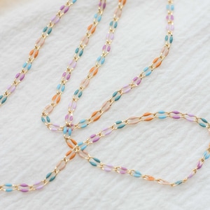 Enamel Chain, Multi Color Chain, Permanent Jewelry Bulk Enamel Chain ...