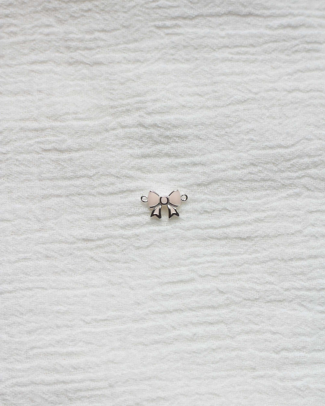 Blush Pink Enamel Bow Connector, Sterling Silver, 18k Gold Plated, Bulk ...