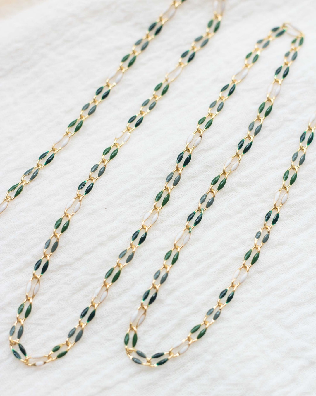 Green Multi Color Chain, Multi Color Chain, Permanent Jewelry Bulk ...