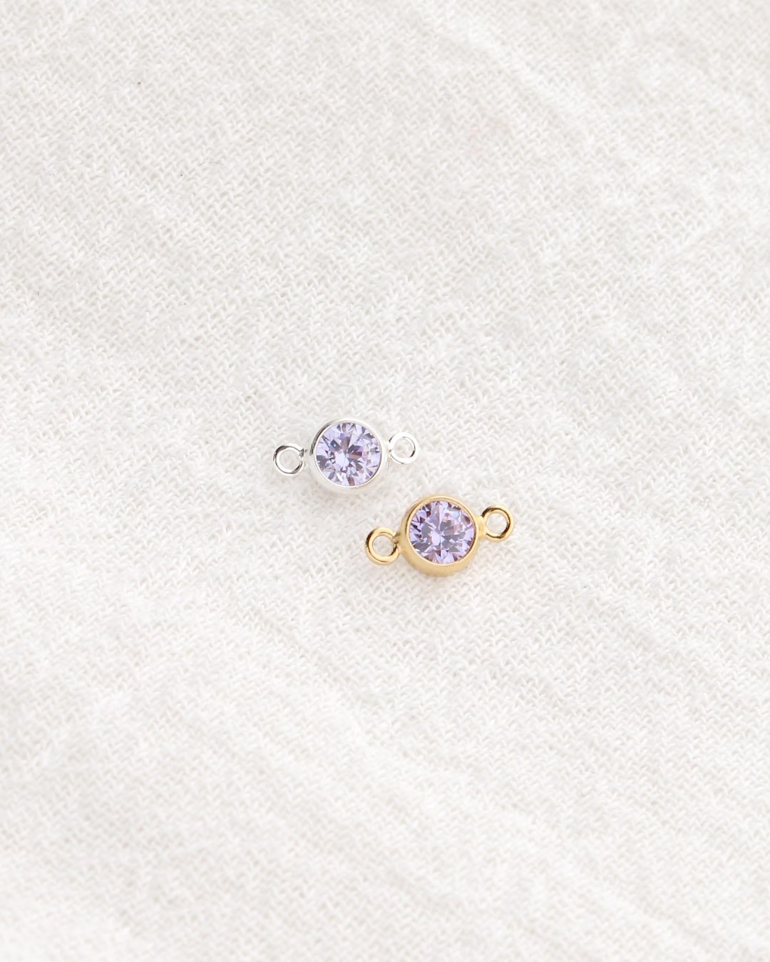 4mm Light Purple Stone Cz Connector (june Alternative), 14k Gold Filled ...
