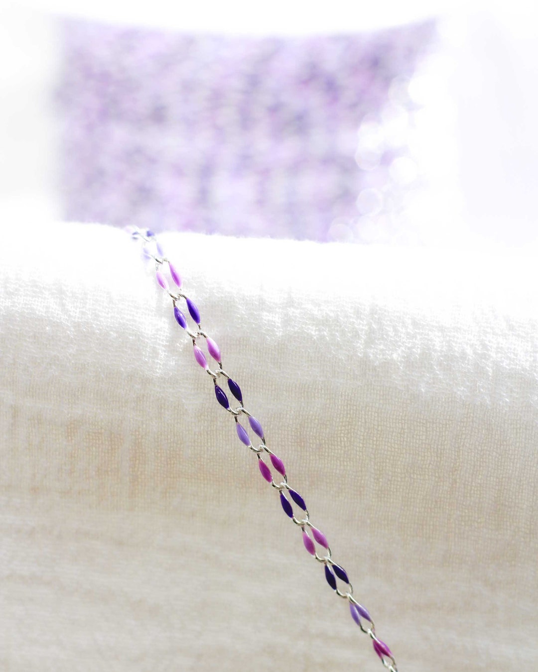 Lavender Purple Enamel Chain, Purple Colored Chain, Footage Chain ...