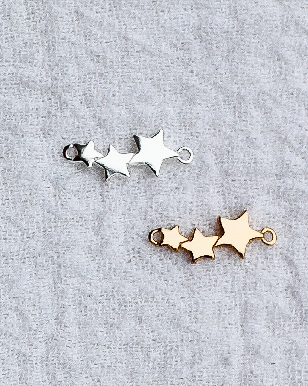 Graduating Stars Connector, Sterling Silver, 18k Gold Plated, Bulk ...