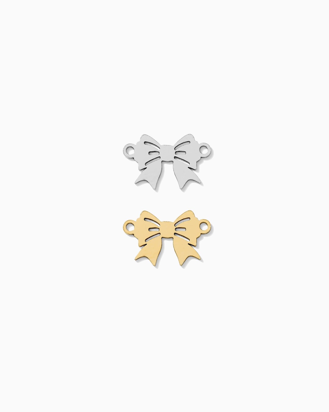 Bow Gold Filled Connector Charm, Bow Sterling Silver Connector Charm ...