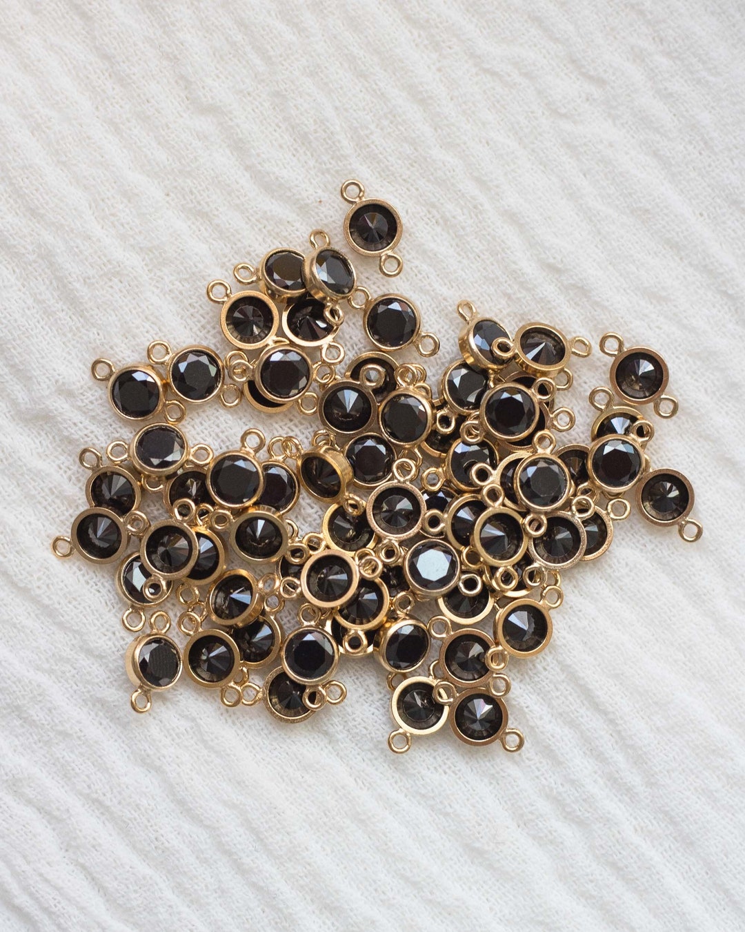 4mm Black CZ Connector, 14k Gold Filled, Rose Gold Filled, Sterling ...