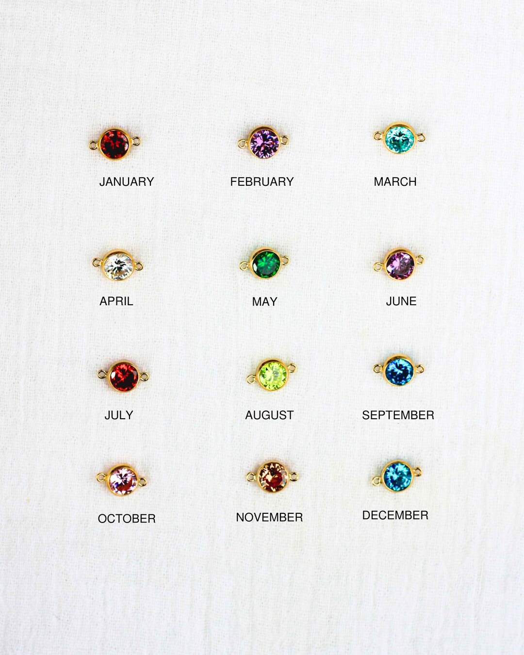 6mm Gold Filled Birthstone Connector, Wholesale Birthstone Connectors ...