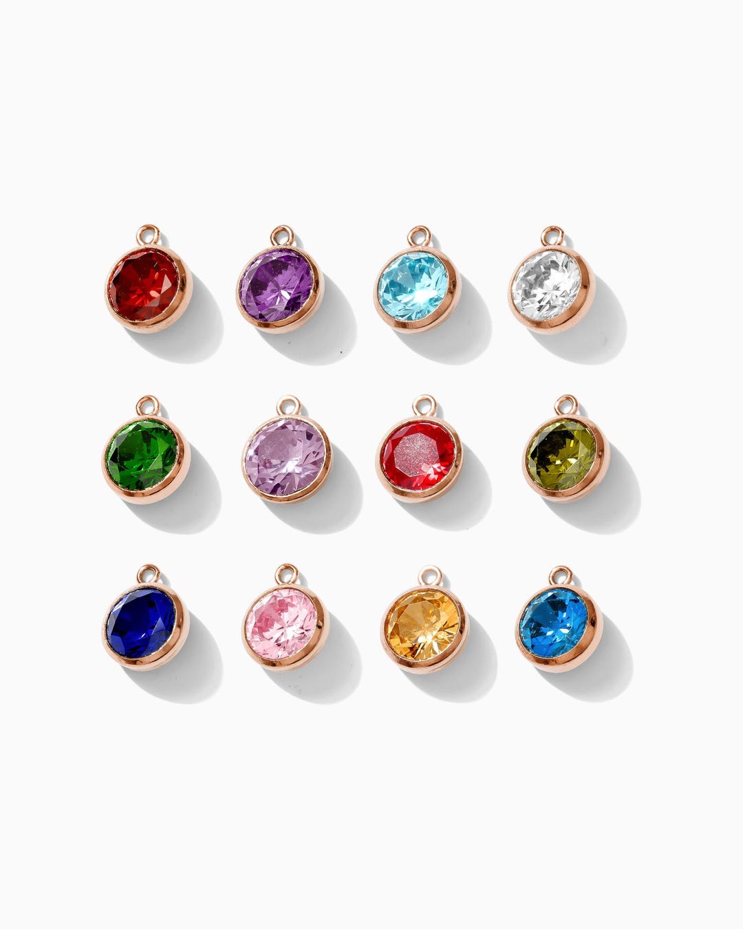 6mm Rose Gold Filled Birthstone Charms, Wholesale Birthstone Connectors ...