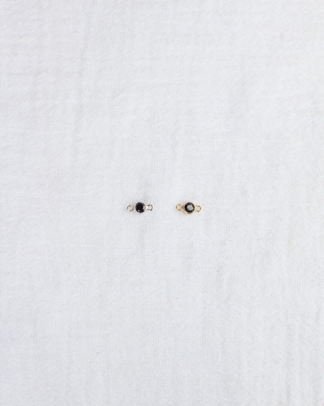 3mm Black CZ Connector, 14k Gold Filled, Sterling Silver Gemstone ...