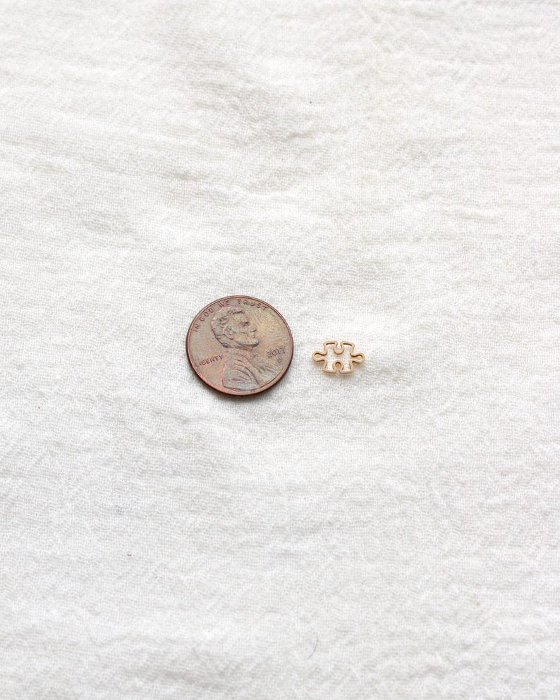 Puzzle Piece Connector Charm, 14k Gold Filled, Sterling Silver ...