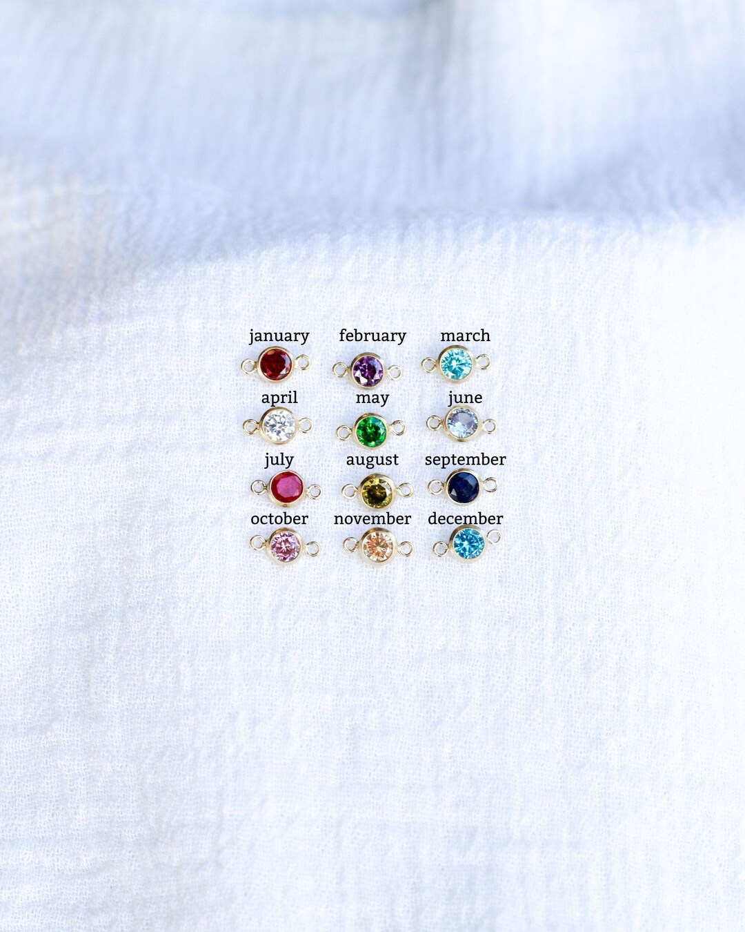 4mm Birthstone Connector, Gold Filled, Sterling Silver, Wholesale ...