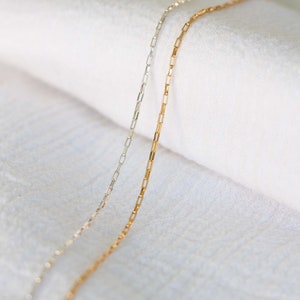 1.25mm Open Box Chain, 14k Gold Filled, Sterling Silver, Permanent ...