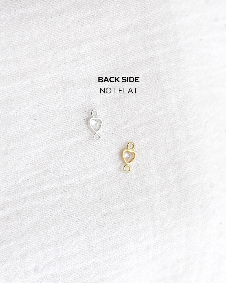 3mm Heart Bezel Connector Vertical, Gold Filled, Sterling Silver ...