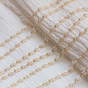 White Enamel Chain, White Colored Chain, Permanent Jewelry Bulk Enamel ...