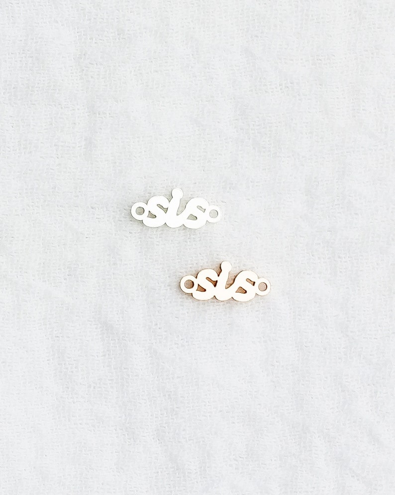 Sis Gold Filled Connector Charm, Sterling Silver Connector, Permanent ...