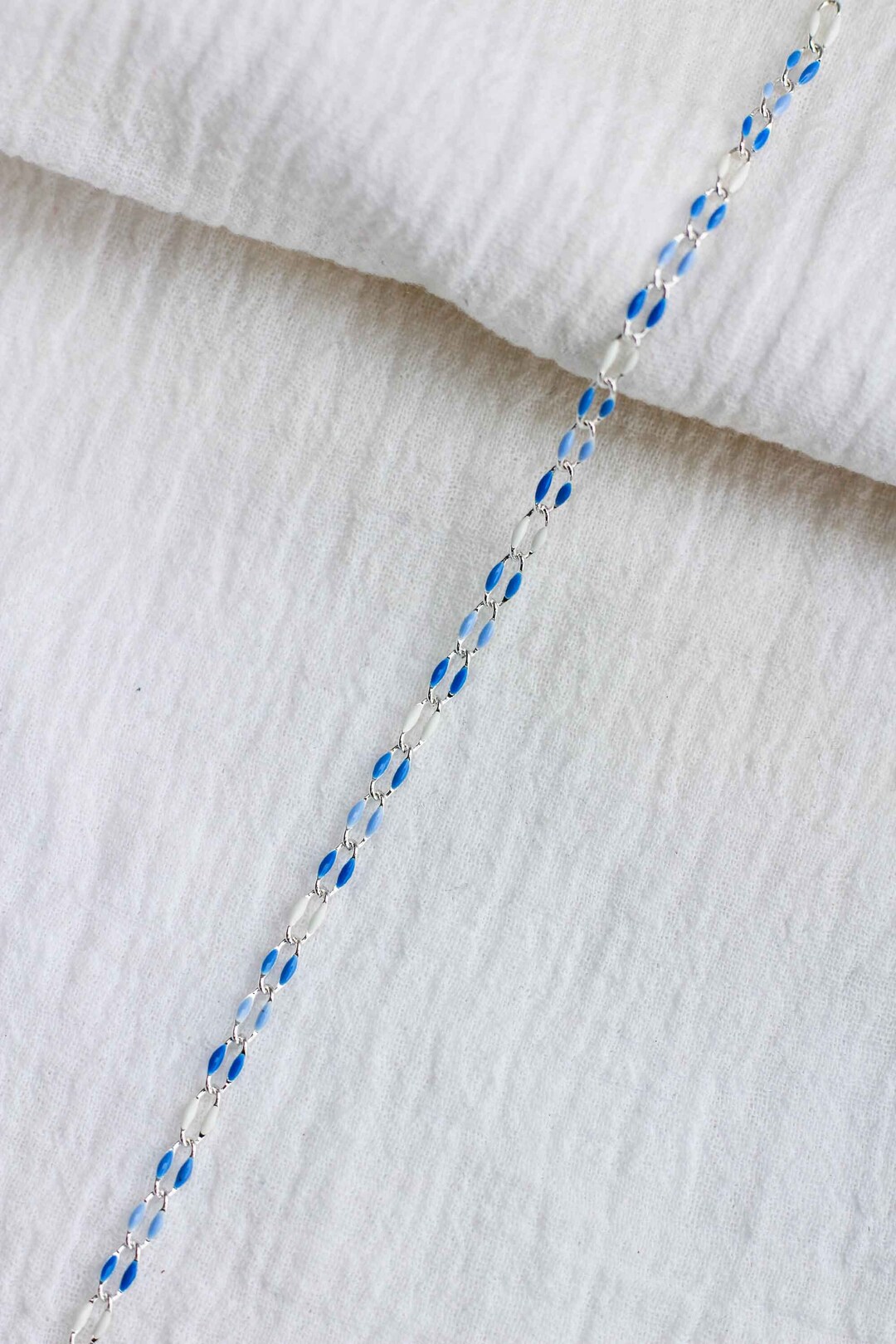 Winter Wonderland Enamel Chain, Blue, White, Light Blue Colored Chain ...