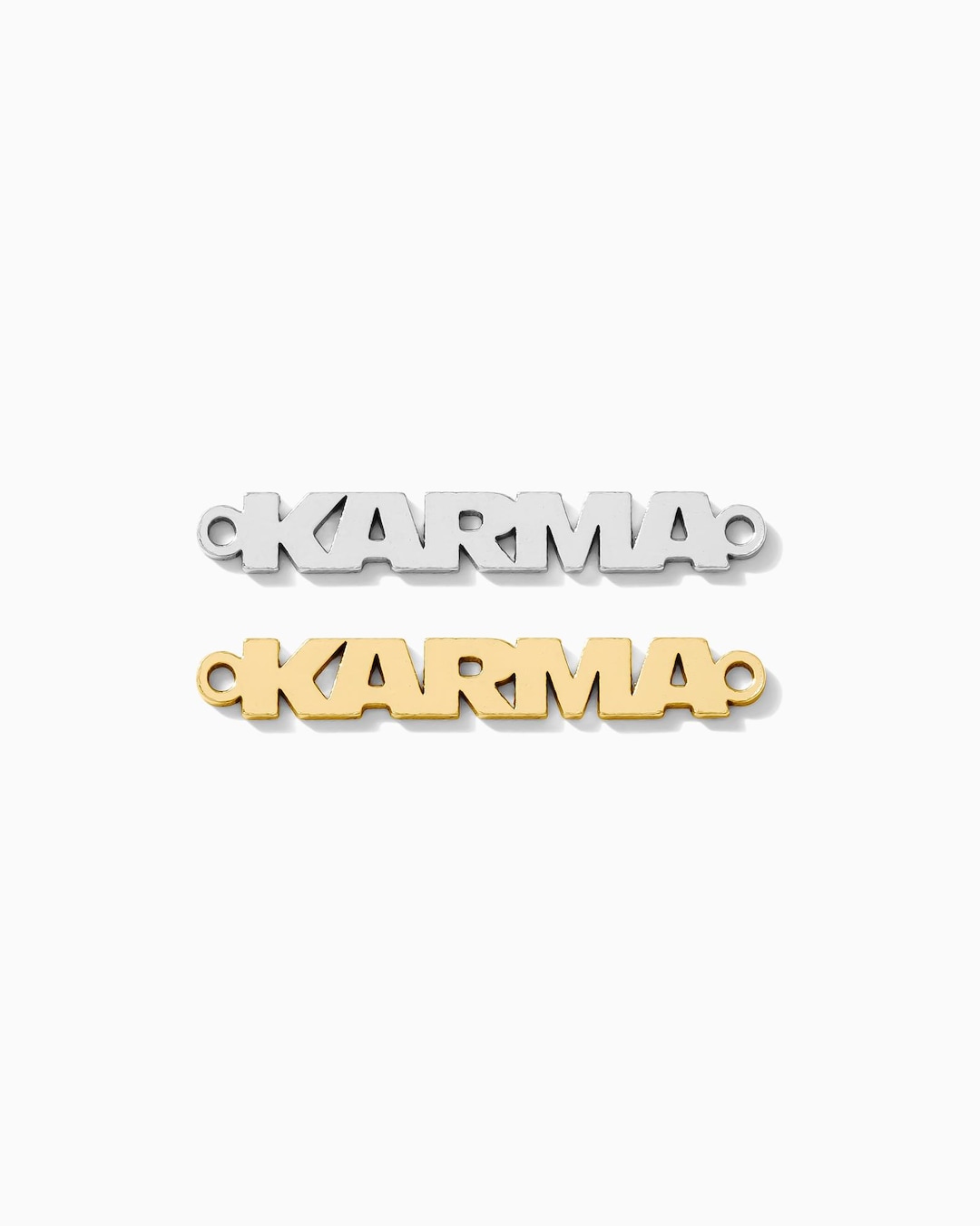 KARMA Gold Filled Connector Charm, Sterling Silver Connector, Permanent ...