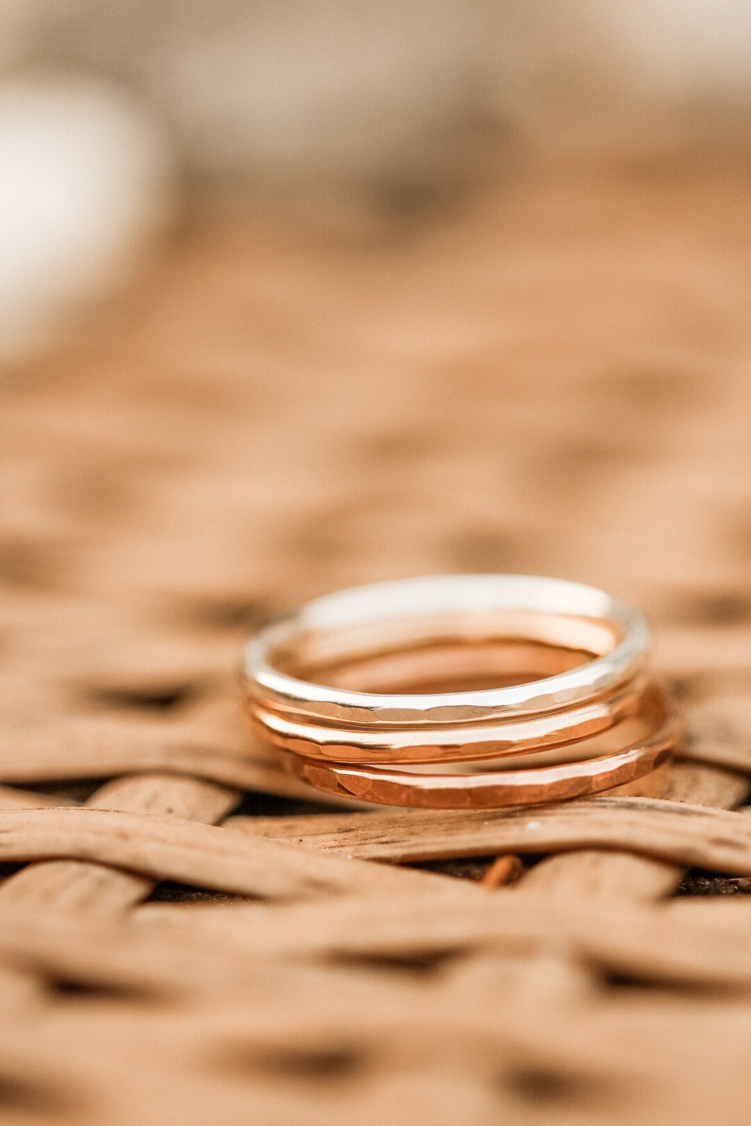 Thick Hammered Stacking Ring, Gold Filled, Sterling Silver, Rose Gold Filled, Bulk Rings ...