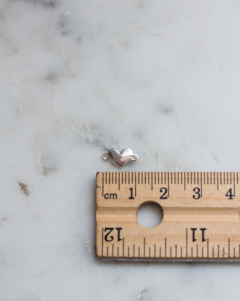 Heart Connector, Sterling Silver, Permanent Jewelry Heart Connector ...