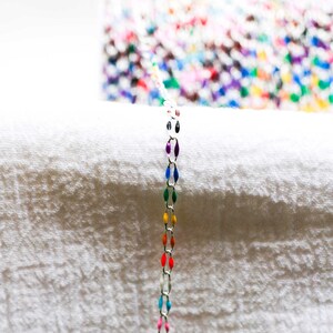 Rainbow Enamel Chain, Silver Plated, Multi Color Chain, Permanent ...