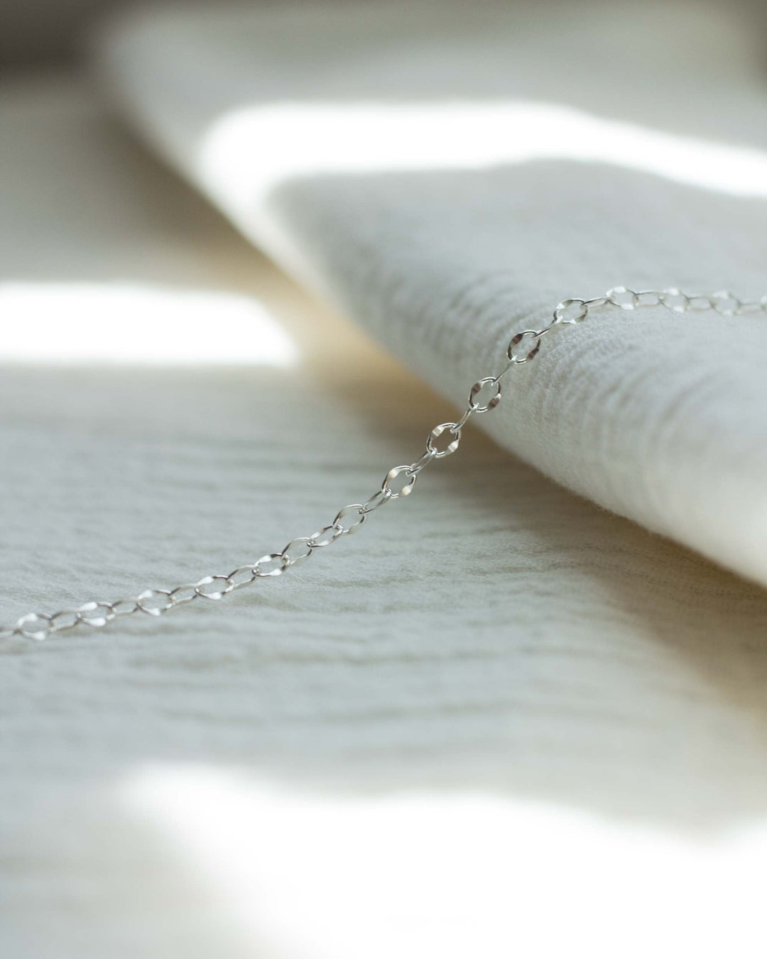 3mm Dapped Cable Chain, .925 Sterling Silver, Permanent Jewelry Footage ...