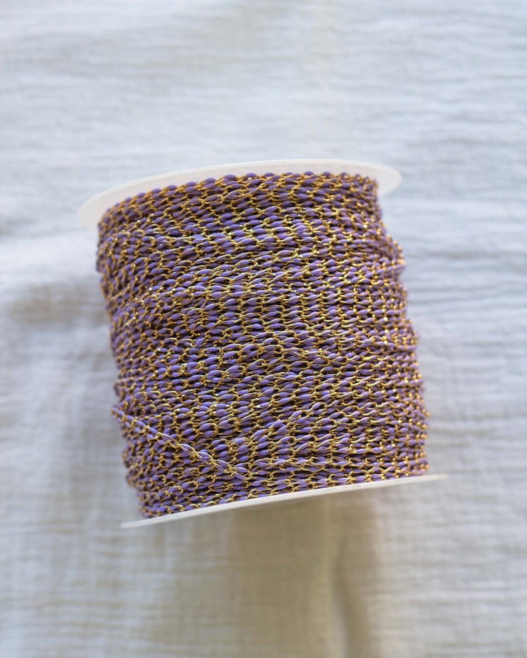 Lavender Enamel Chain, Purple Colored Chain, Footage Chain, Unfinished ...