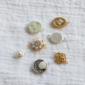 Triple Star Connector, Cubic Zirconia Star Connector, Sterling Silver ...