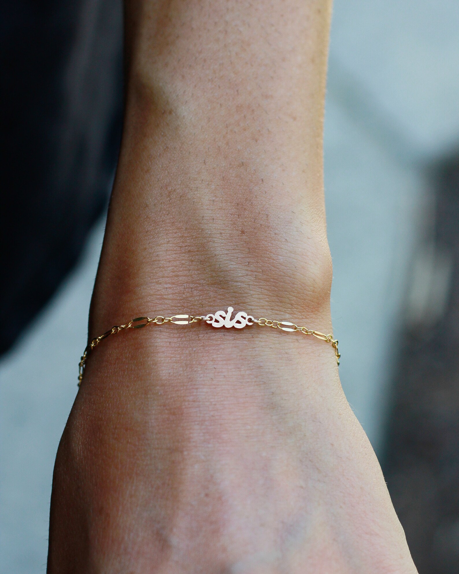 Sis Gold Filled Connector Charm, Sterling Silver Connector, Permanent ...