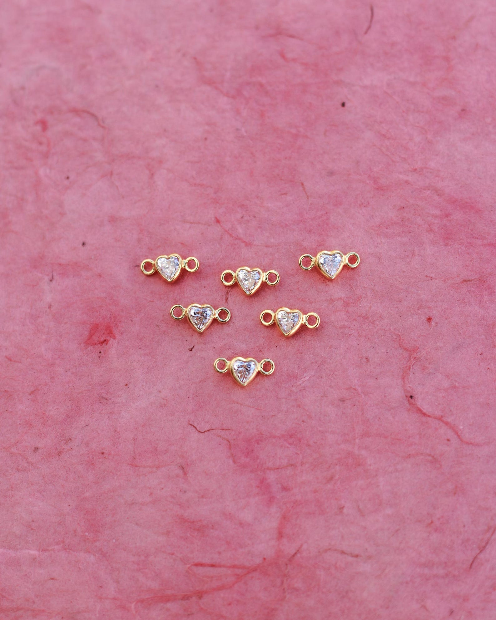 3mm Heart Bezel Connector Horizontal, Gold Filled, Sterling Silver ...
