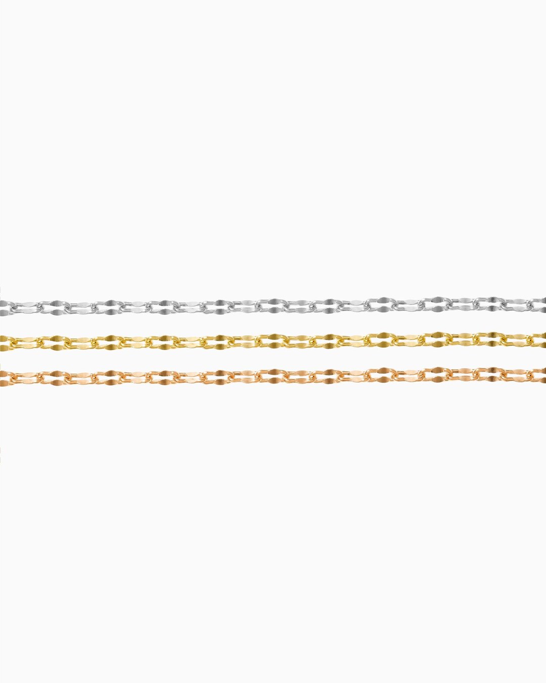2.7mm Dapped Cable Chain, 14k Giold Filled, .925 Silver, Rose Gold ...